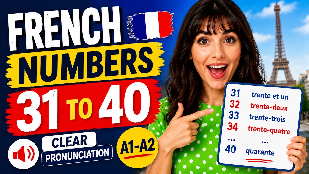 Numbers in French: 31 to 40 | Learn French Numbers with Pronunciation ...