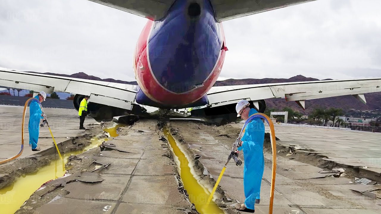 US Testing New Genius Invention to Quickly Repair Airport Runways - YouTube