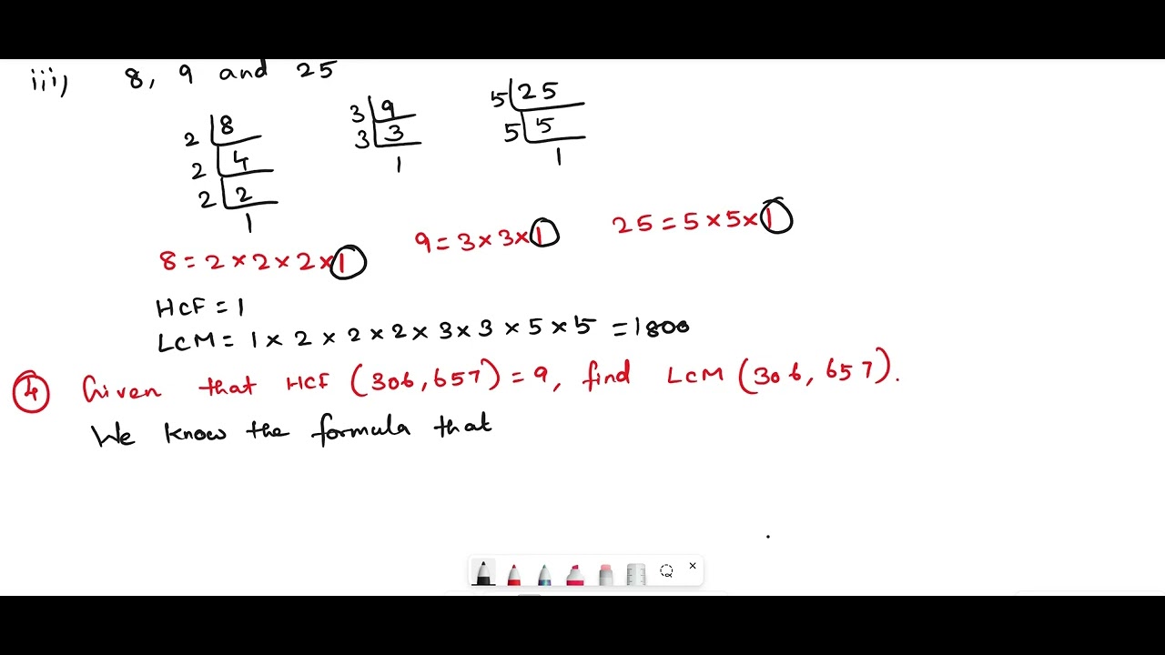 NCERT CLASS 10 MATHS CHAPTER 1 REAL NUMBERS EX 1 2 Q.NO 3,4,5,6,7 - YouTube