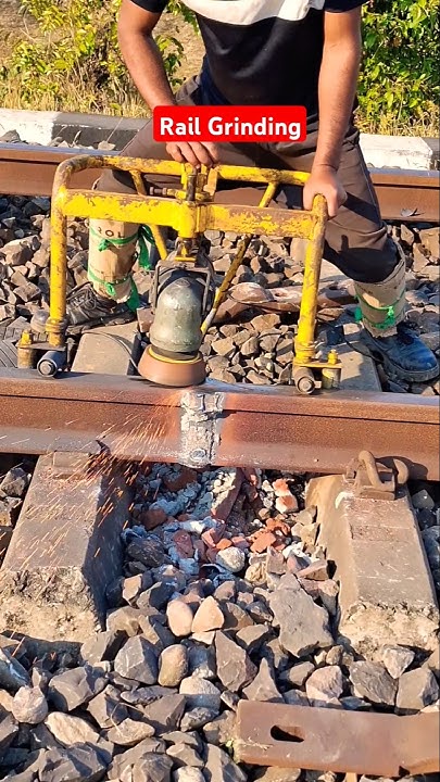 Rail Grinding After Thermit Welding #railway #thermitwelding #railjoint #grinding # ...