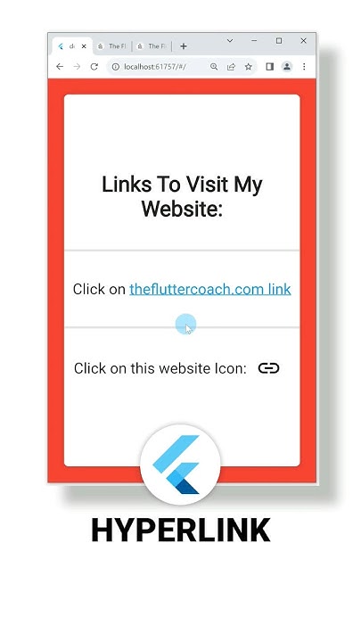 Flutter clickable link🖱️ - text and icon hyperlinks⚡ tutorial. - YouTube