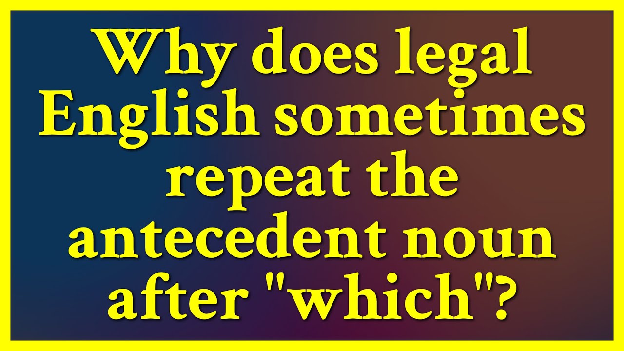 This, like much legal language, is archaic. This particular case is a ...