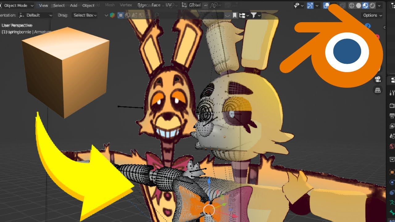 Stilized Springbonnie || Speed modeling [FNAF/Blender] - YouTube