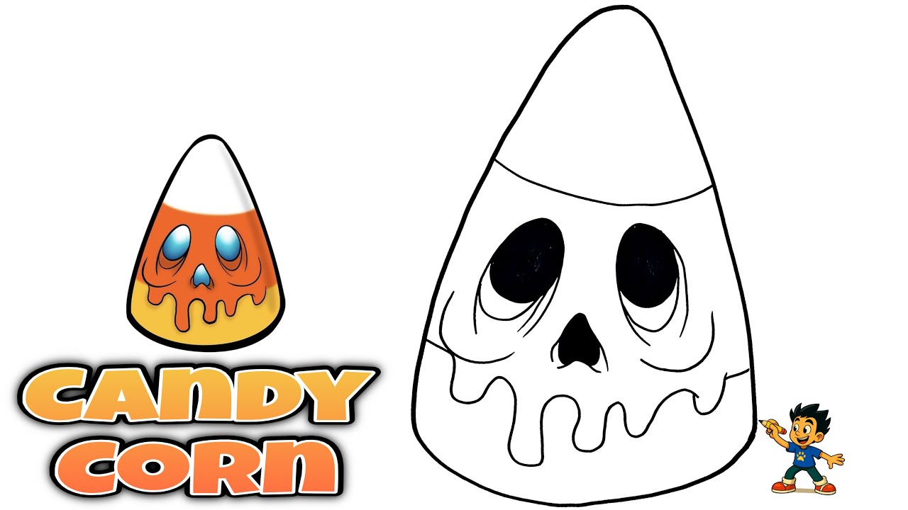 How to Draw a Spooky Candy Corn Skull #halloween #drawingvideo # ...