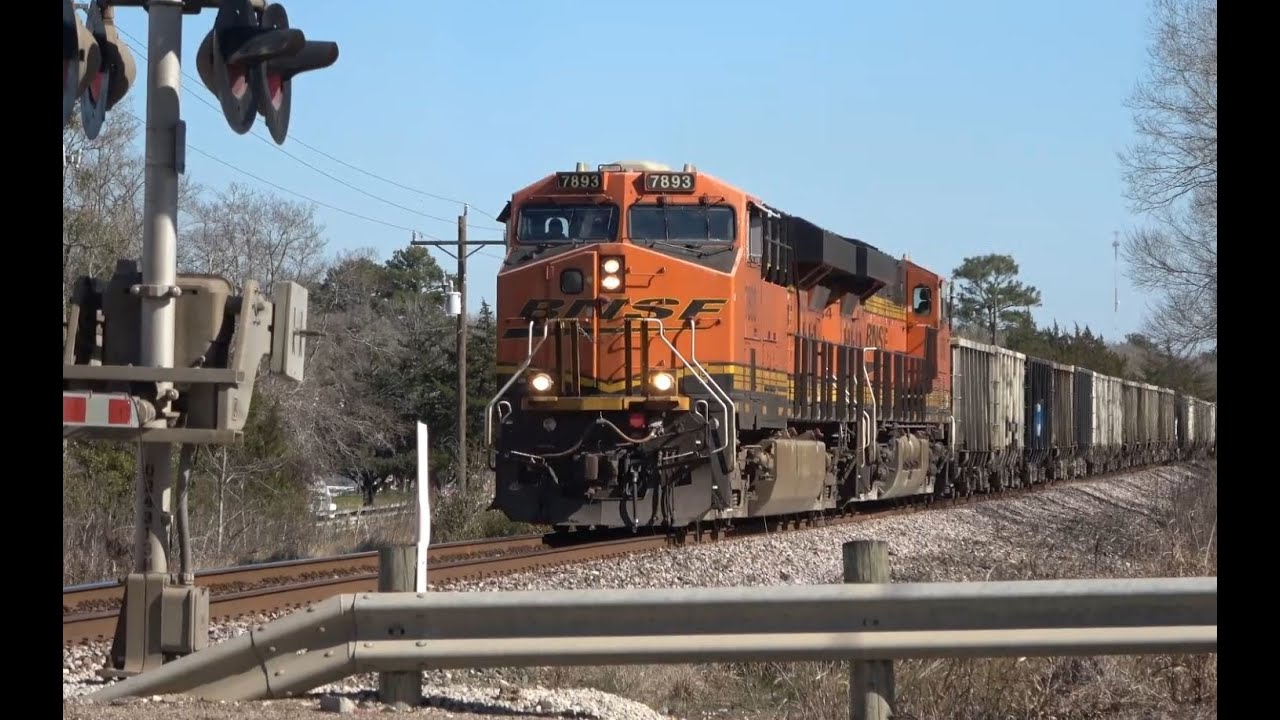 BNSF 7893 Leads Empty Rock in Plantersville, TX [BNSF Conroe Subdivision] 1/20/2024 - YouTube