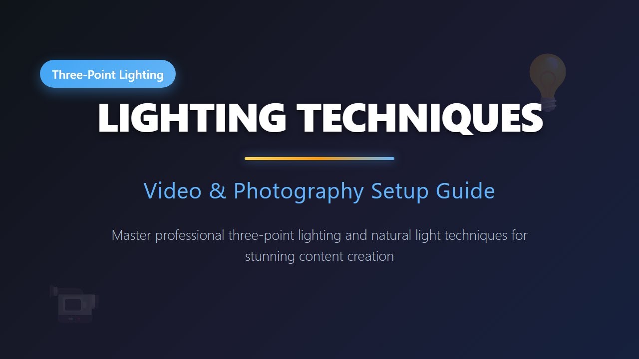 Lighting Techniques: 3-Point & Natural Light Setup Guide - YouTube