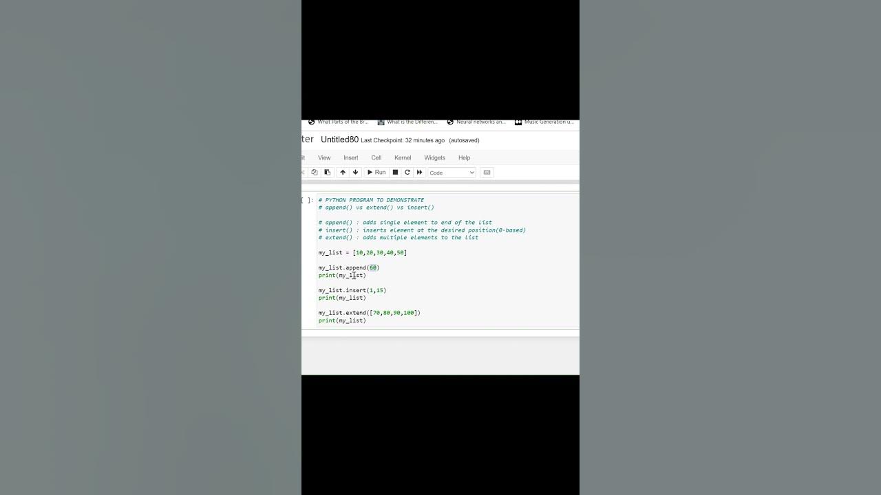 Append Vs Extend Vs Insert In Lists In Python Python Codinglistinpython Append Insert