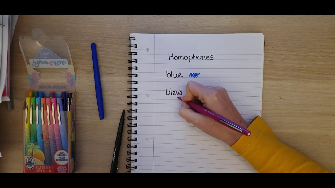 Homophones - blue/blew, right/write, see/sea - YouTube