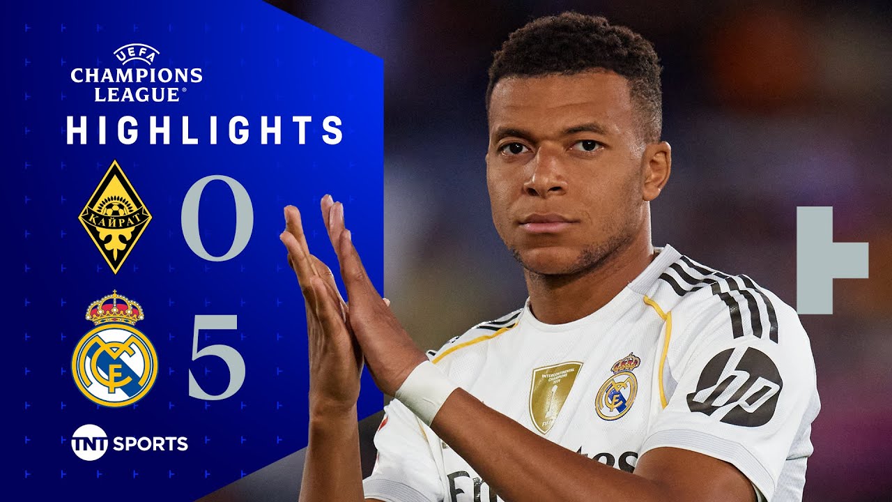 Unstoppable Mbappé Nets Hat-Trick! 🔥 | Kairat 0-5 Real Madrid | UEFA ...