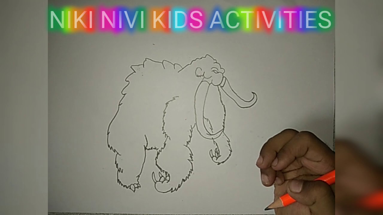 How to draw ice behemoth/kids easy drawings step by step/elephant - YouTube