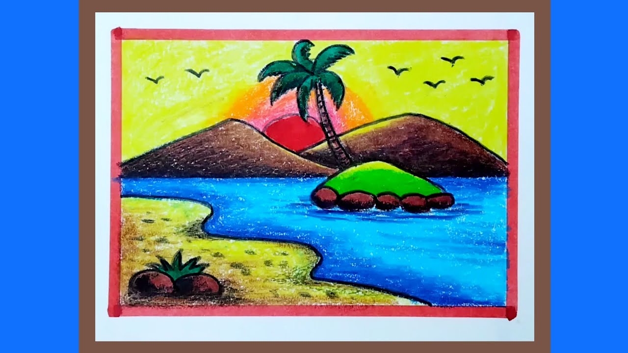 How to Draw Dirsso / Dirsho drawing / সহজে সুন্দর দৃশ্য আঁকা - YouTube