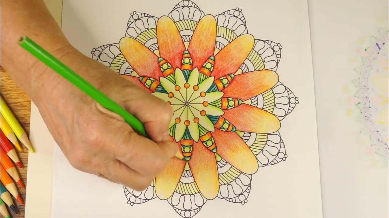 How to Color with Colored Pencils Mandala Time Lapse #18 - YouTube
