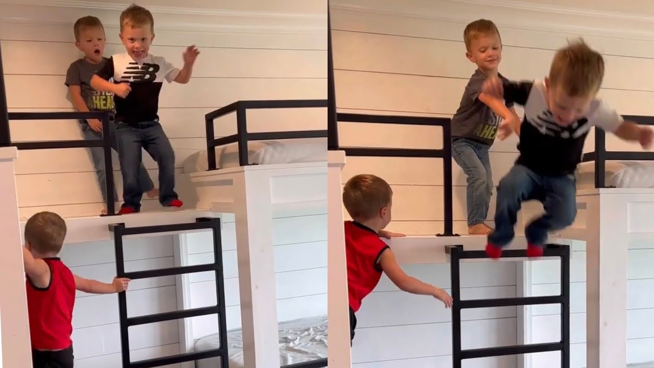 Courtney Waldrop shared a chaotic video of Layke, Tag, and Blu and ...