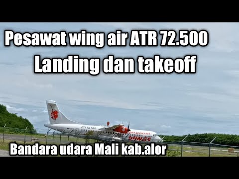 Nonton pesawat wings air ATR 72.500 landing dan takeoff di bandara ...
