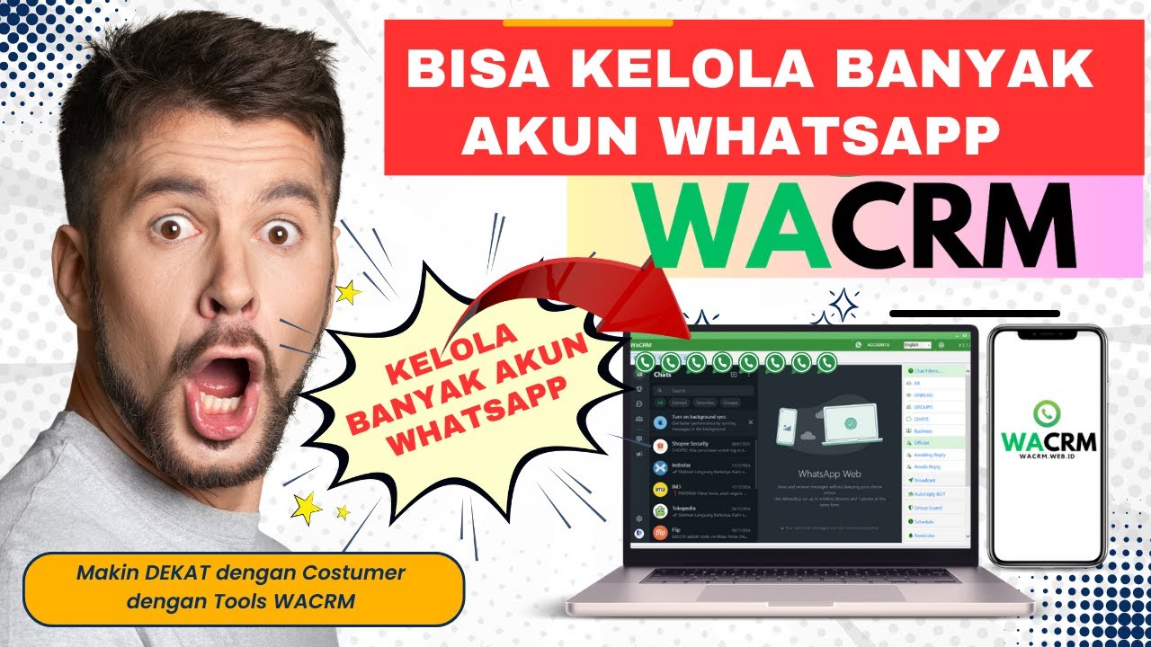 WACRM || Tools MANAGE BANYAK AKUN WHATSAPP DALAM 1 DASHBOARD - YouTube
