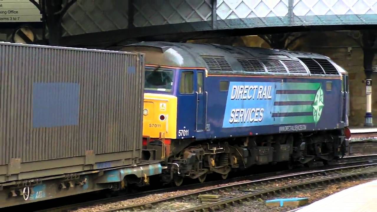 Class57 57011 coasts through Perth station - YouTube