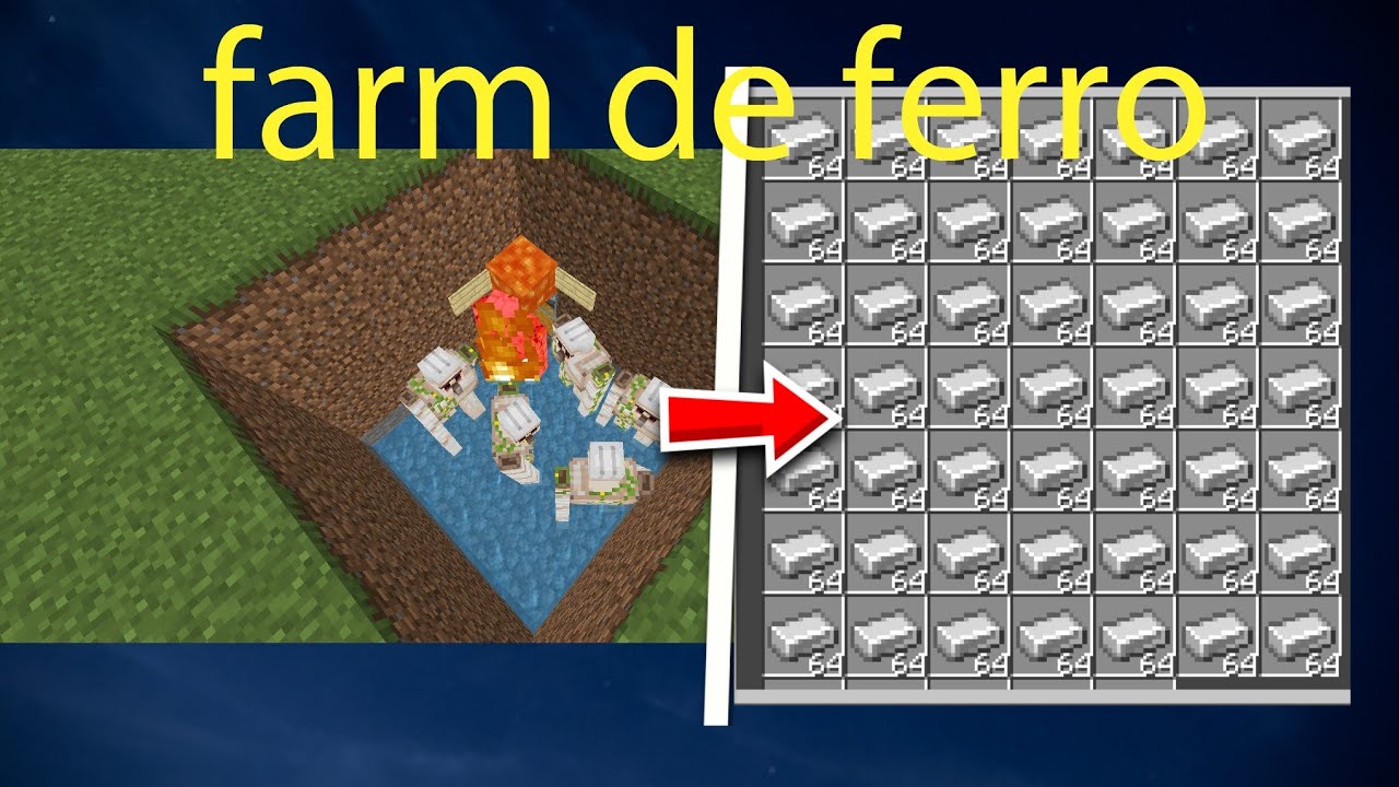 fiz a melhor farm de ferro do minecraft 1.20 bedrock 12ep de minecraft ...