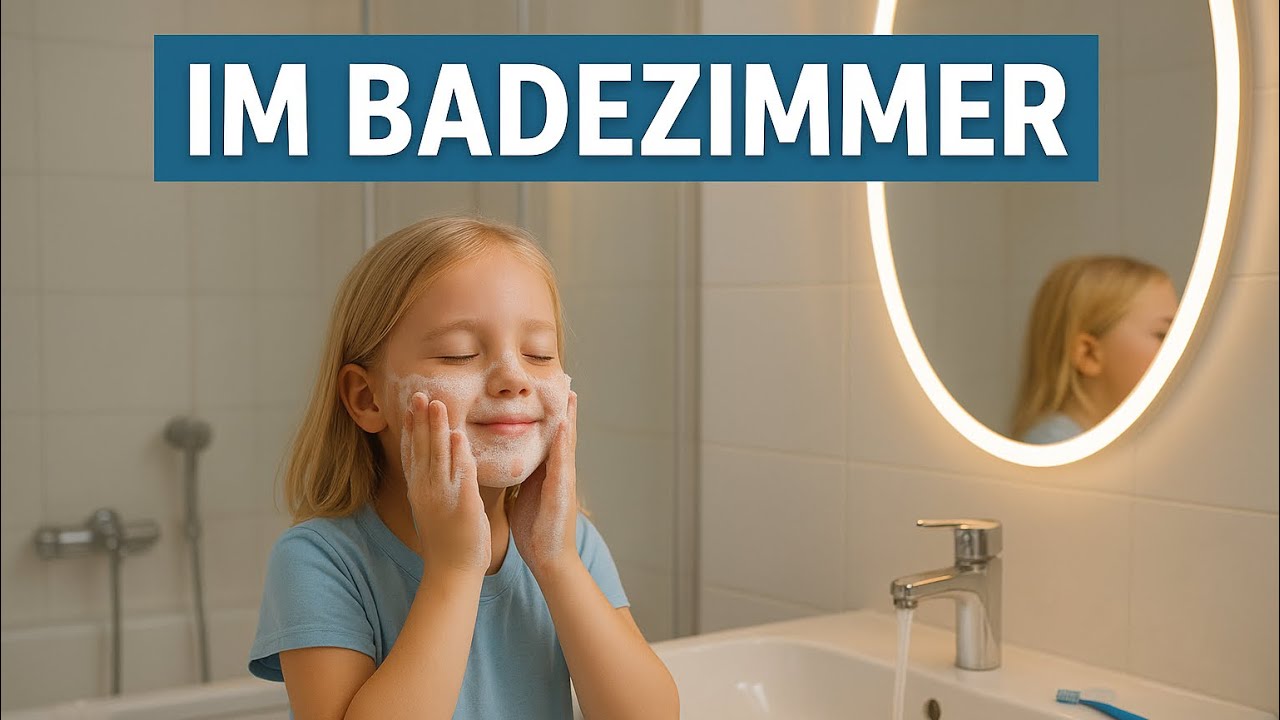 German for Kids: Bathroom Vocabulary & Washing Routine | Im Badezimmer ...