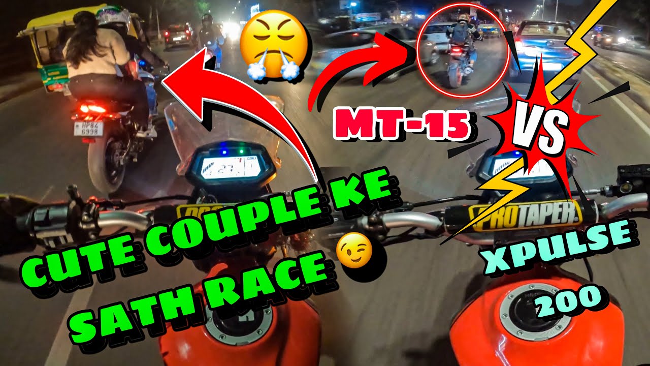 Cute couple want to race😳 Mt-15 vs Xpulse200🤯 Gedi route Chandigarh👀 ...