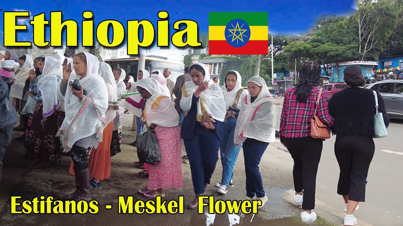 [4k] Walking Tour Estifanos to Meskel Flower Addis Ababa #Ethiopia 2023 ...