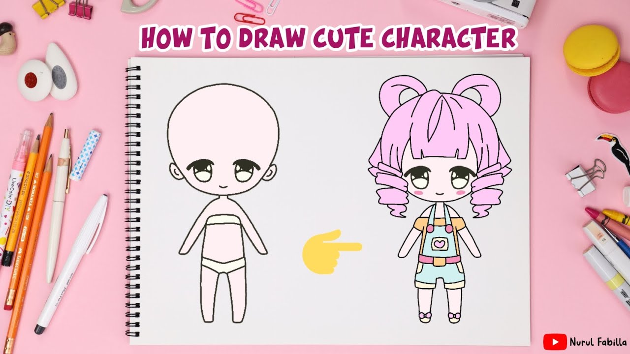 How to draw chibi base body | Cute body base | Chibi body base ...