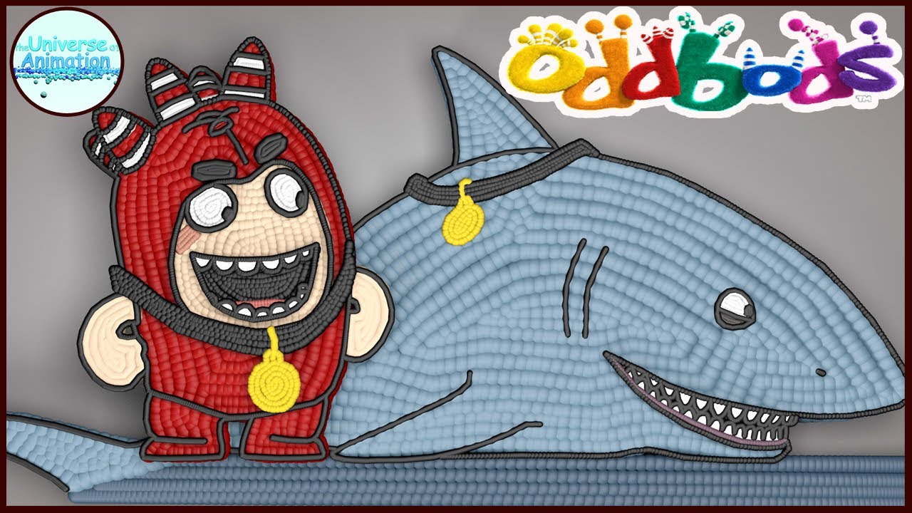 Red character from Oddbods Fuse is racing with a real Shark in this 3D ...