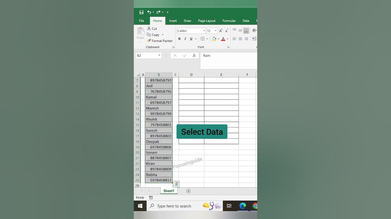 How to rearrange data in Excel tips and tricks🙂#exceltips #tutorial #focusinguide #shortvideo ...