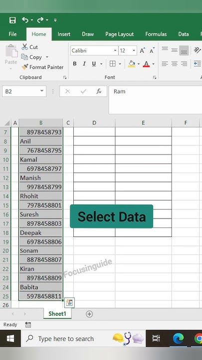 How to rearrange data in Excel tips and tricks🙂#exceltips #tutorial #focusinguide #shortvideo ...