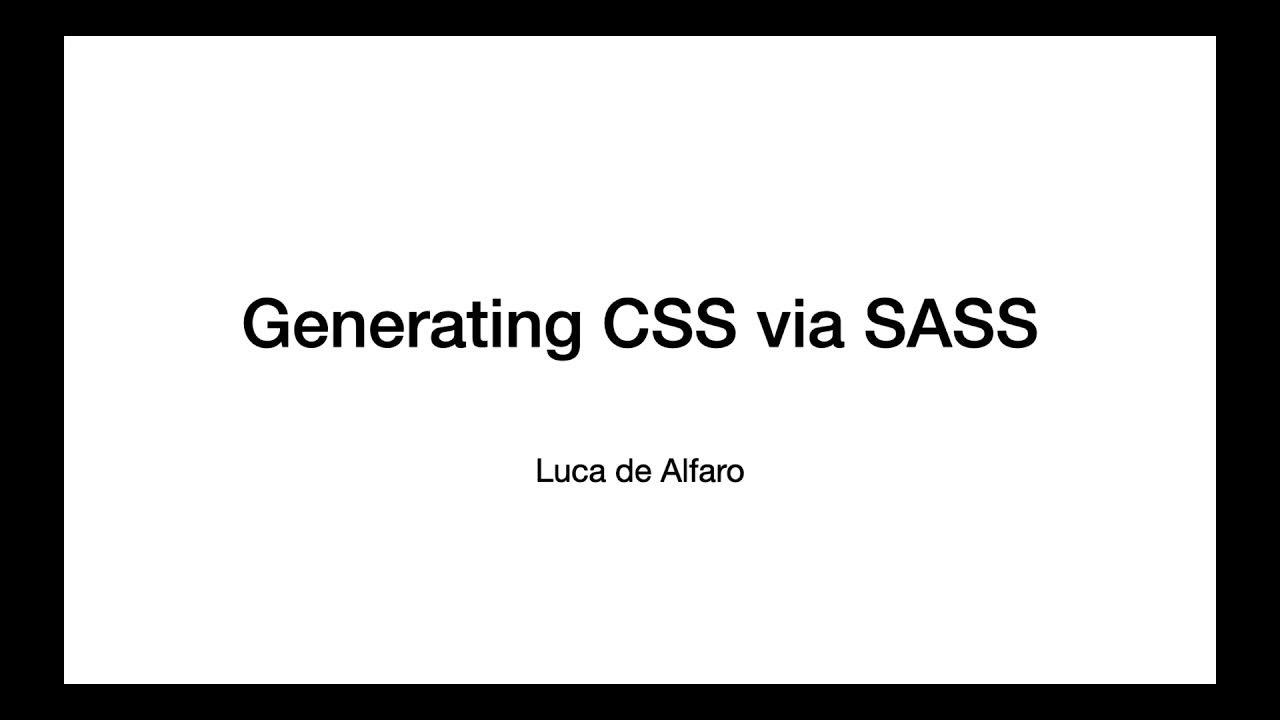 Generating CSS via SASS - YouTube