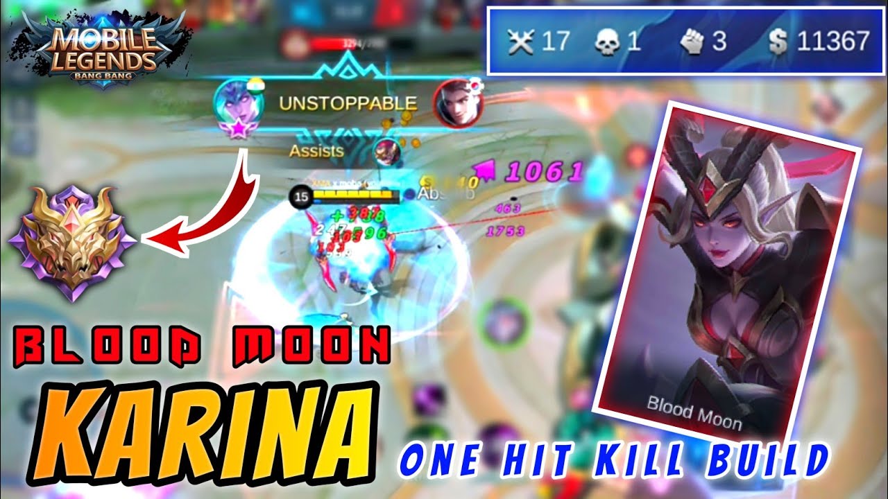 Karina Blood Moon One Hit Build And gameplay By X Moba ~ Karina Mobile ...