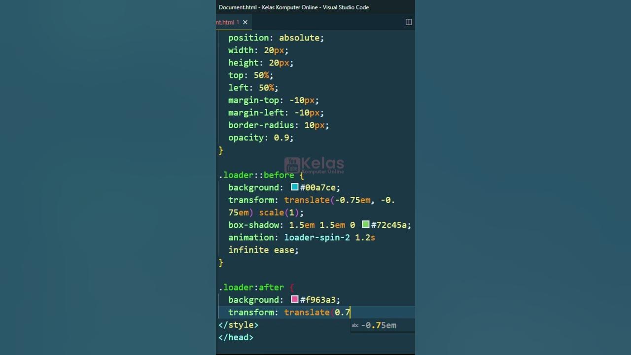 Html And Css Loading Animation Kelaskomputeronline Youtube