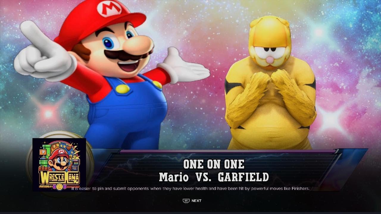 WWE 2K24 Mario Vs Garfield - YouTube