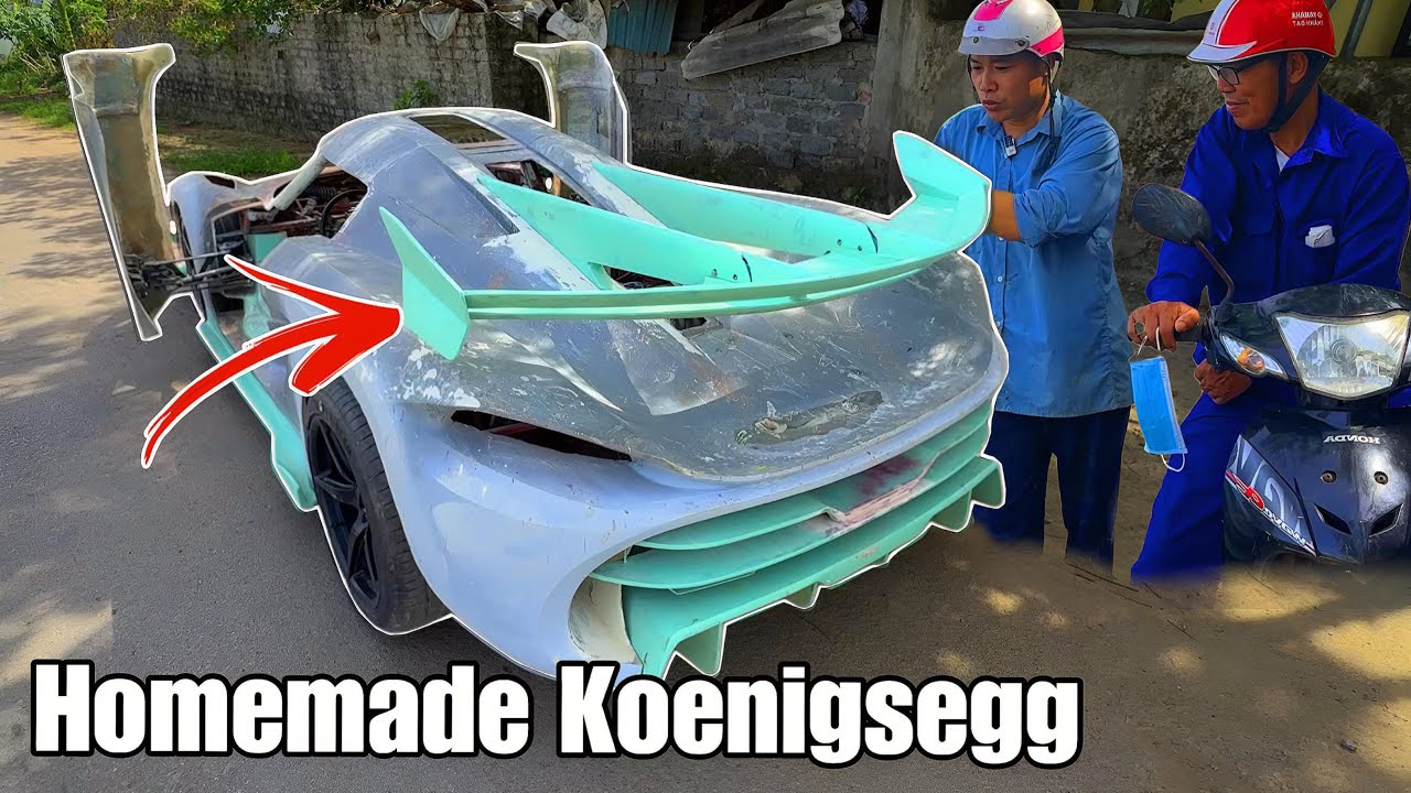 Complete automatic spoiler for homemade supercar Koenigsegg jesko - YouTube