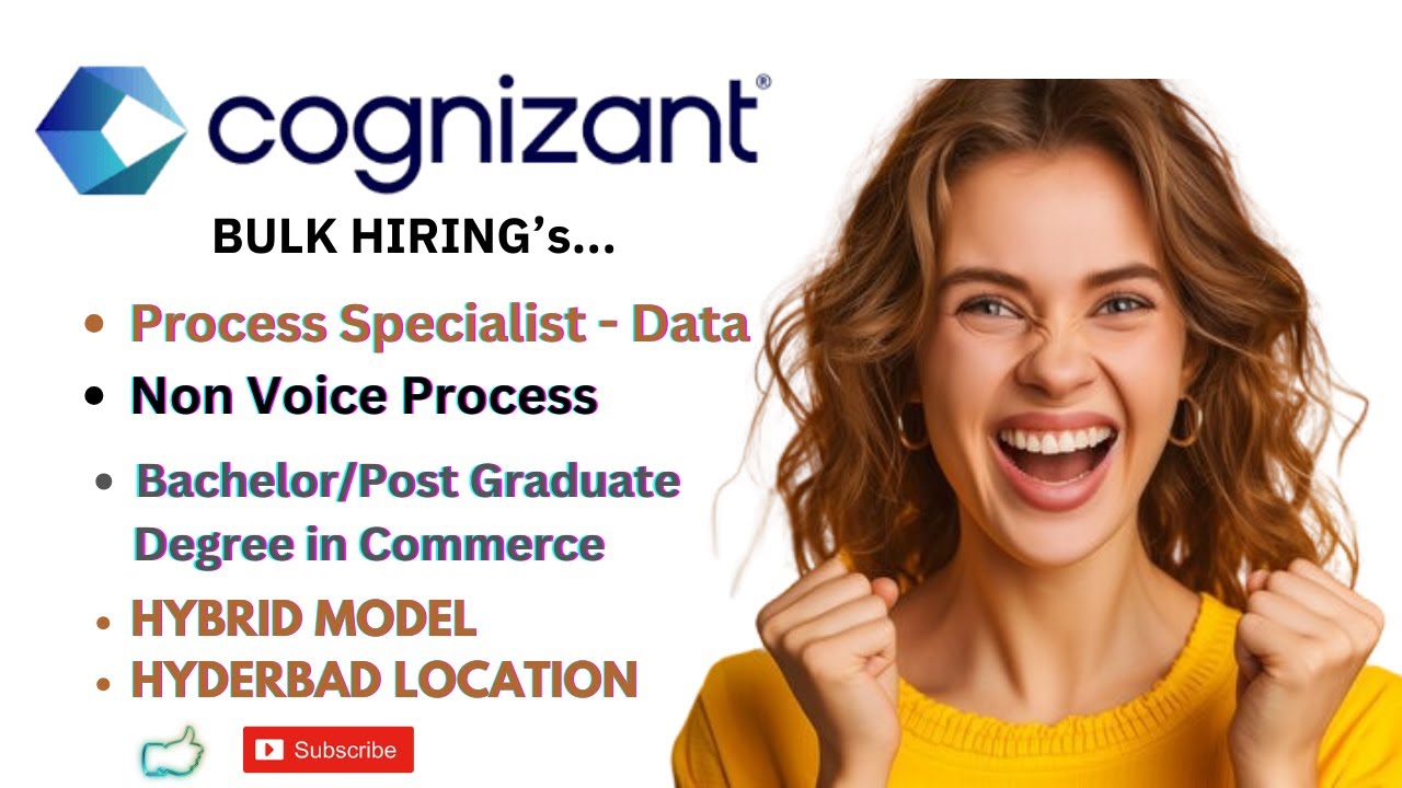 COGNIZENT BULK HIRING's| NON VOICE PROCESS |ANY Bachelors Degree ...