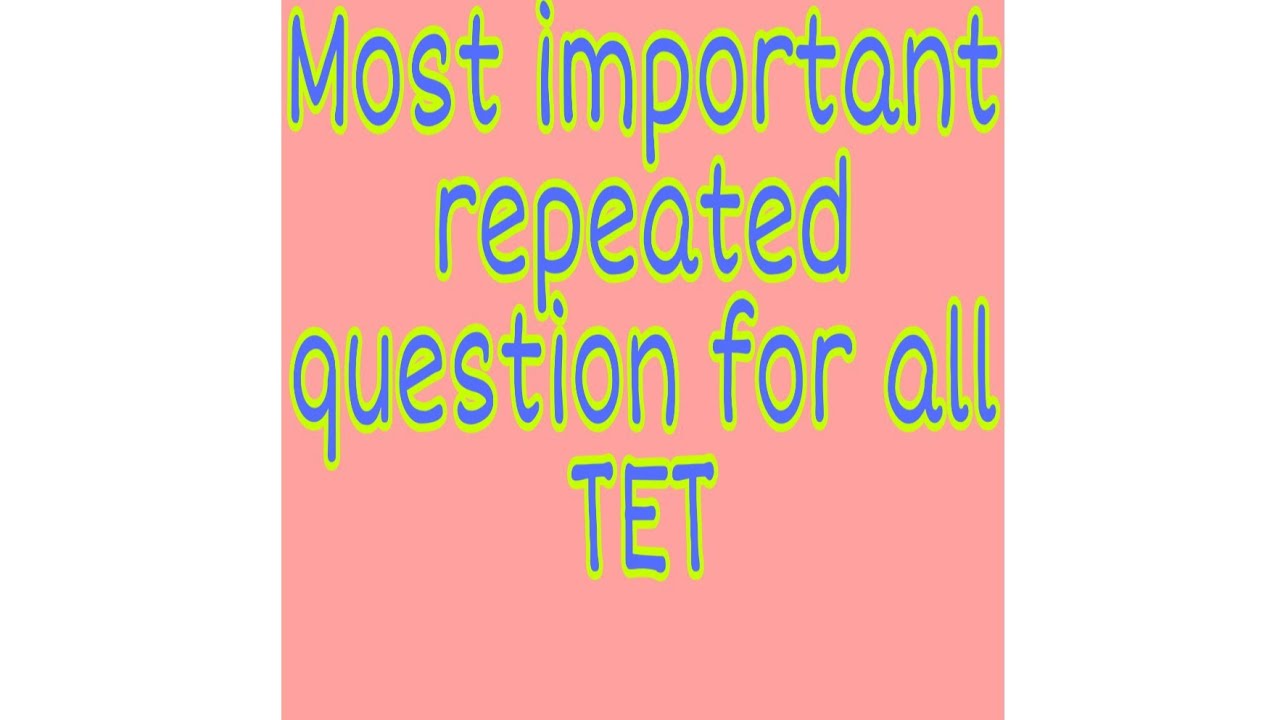 Important repeated Question for all TET (The Maths infinity) - YouTube
