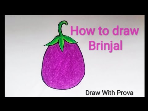 How To Draw Brinjal Easy Step By Step||Art Tutorial - YouTube