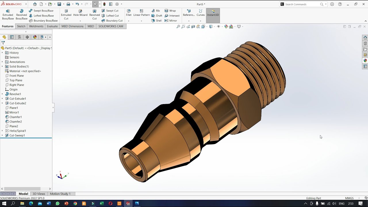 Solidworks | Coupler Kompresor - YouTube