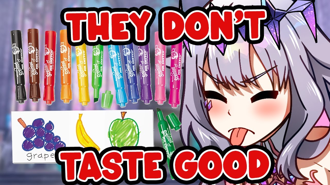 Biboo is speaking from experience about the taste of scented markers ...