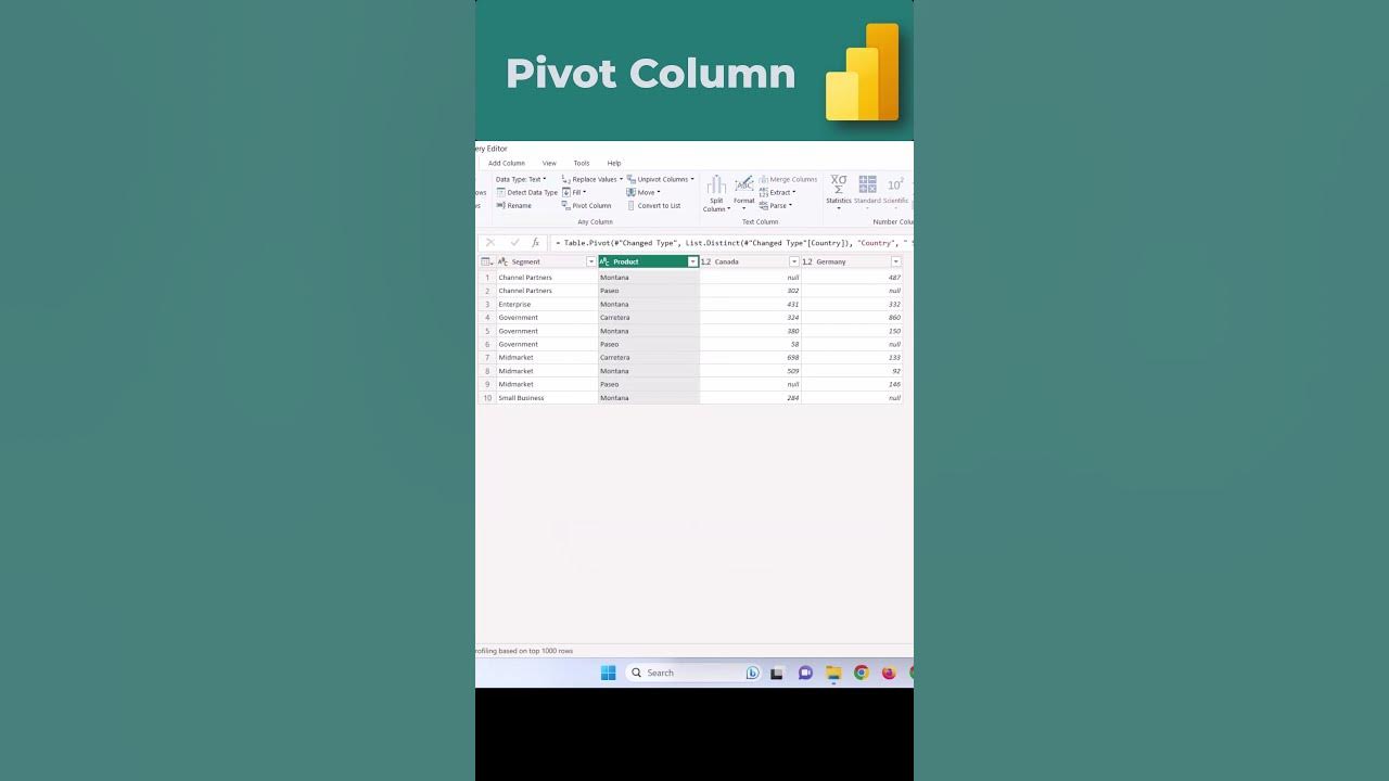 Power Query Pivot Column - Pivot Data Tables or Layouts - Part 10 #powerquery #powerbi #pivot ...
