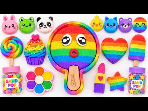 Making a Rainbow Oreo Popsicle with Kinetic Sand 🌈 Oddly Satisfying Sand ASMR | SandPop ASMR