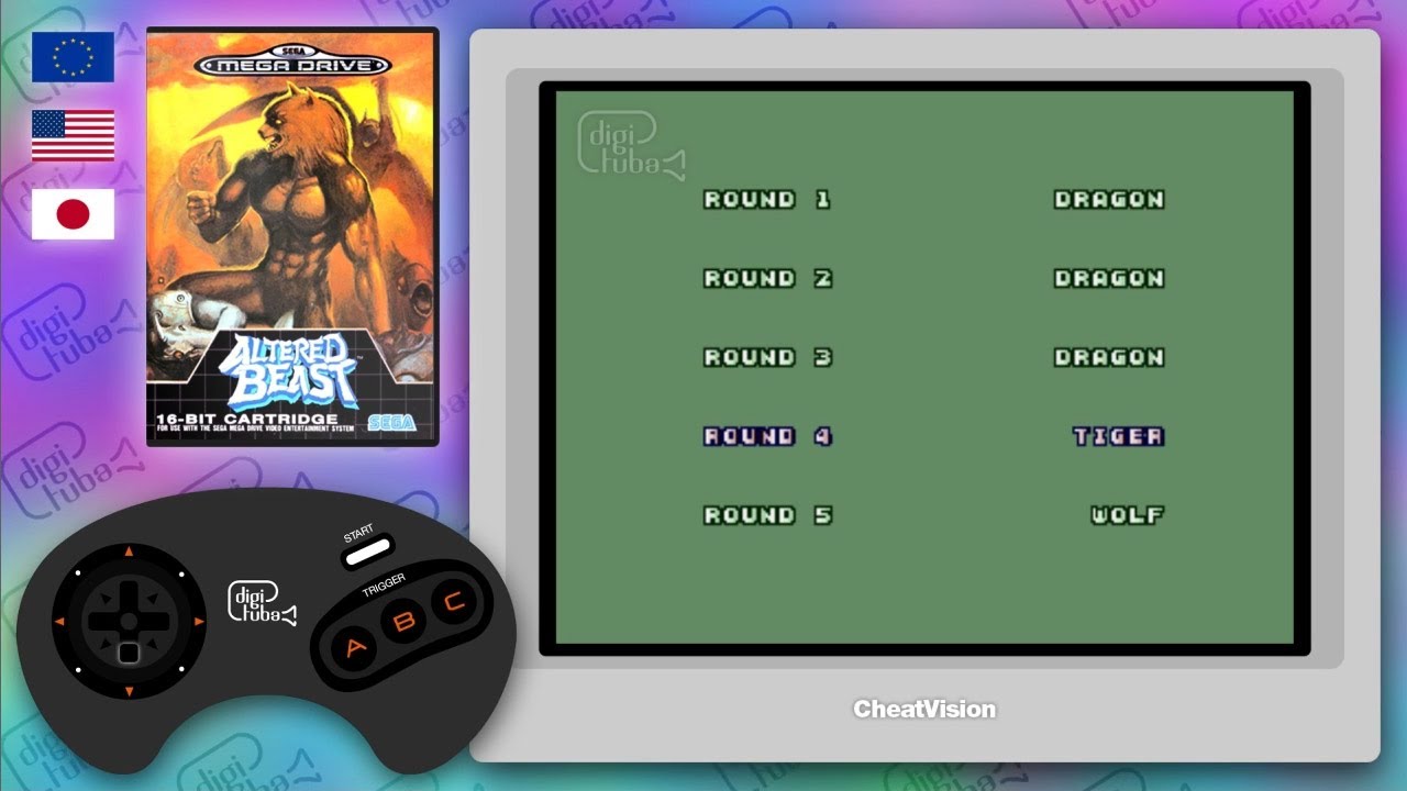 Beast Select Cheat for Altered Beast on the Mega Drive [subtitles ...