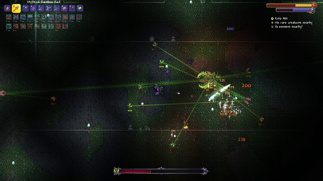 Terraria Master Mode Plantera Fight (mage, no commentary) - YouTube