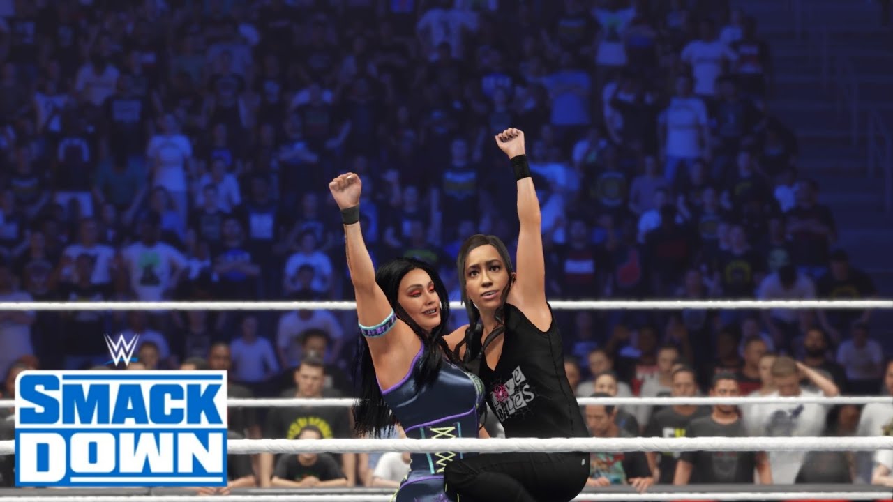 WWE 2K24 SMACKDOWN AJ LEE AND TAMINA HAVE A PLAN TO DEFEAT NIKKI CROSS ...