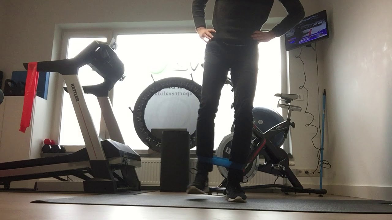 4 unipodale stand op grond met miniband abductie - YouTube