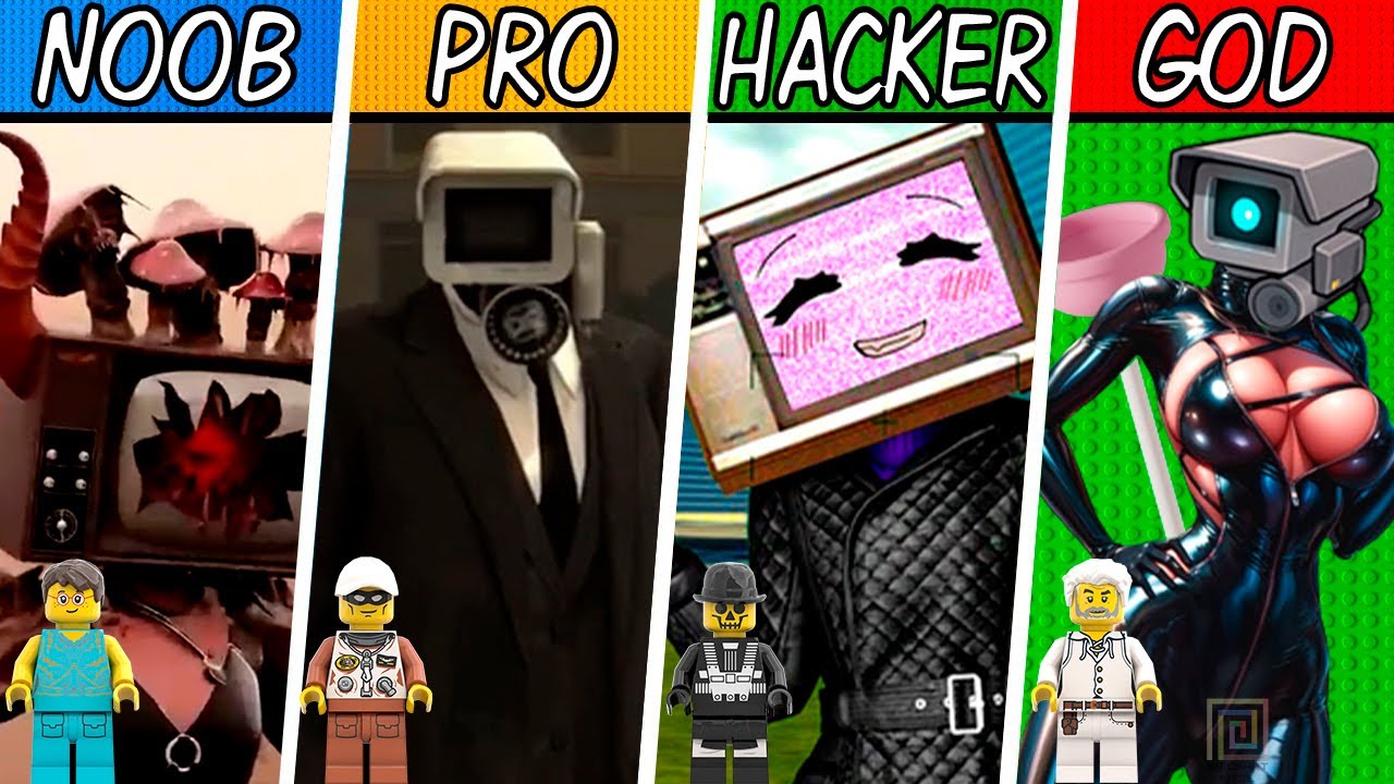 LEGO PixelArt ALL Characters in Skibidi Toilet : Noob, Pro, HACKER, GOD ...