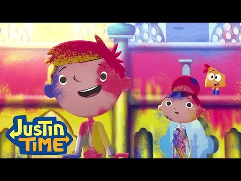 Elephant Picks Colors for Holi | Justin Time Go Episode Clip - YouTube
