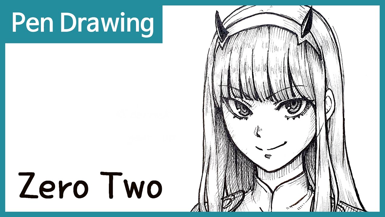 DARLING in the FRANXX - Zero Two [ Pen Drawing Anime Manga Speed ...