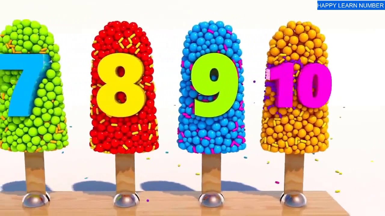 Learn Numbers with Colorful Balls Ice Cream - YouTube