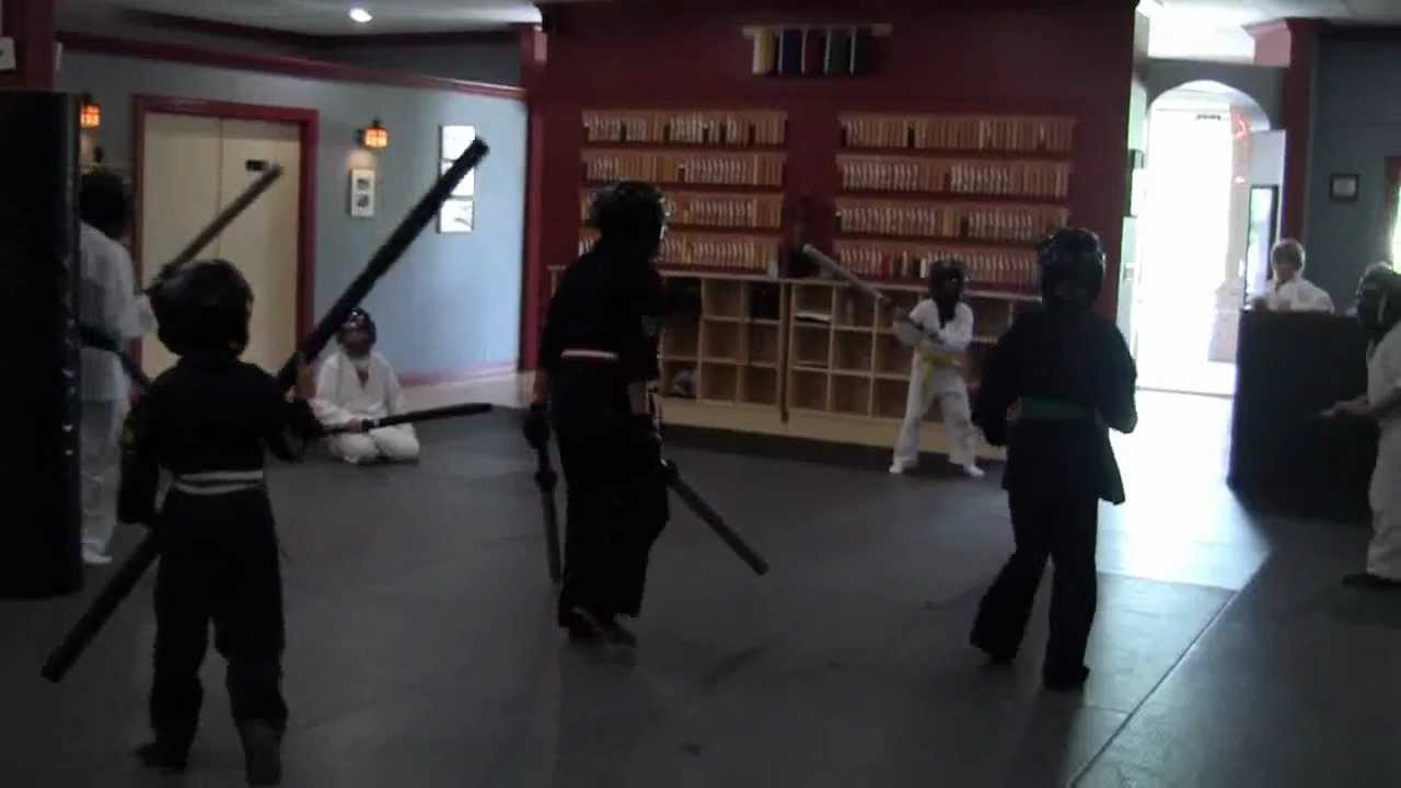 Fun Padded Sword Battle @ The Dojo Inc. Mason Ohio - YouTube