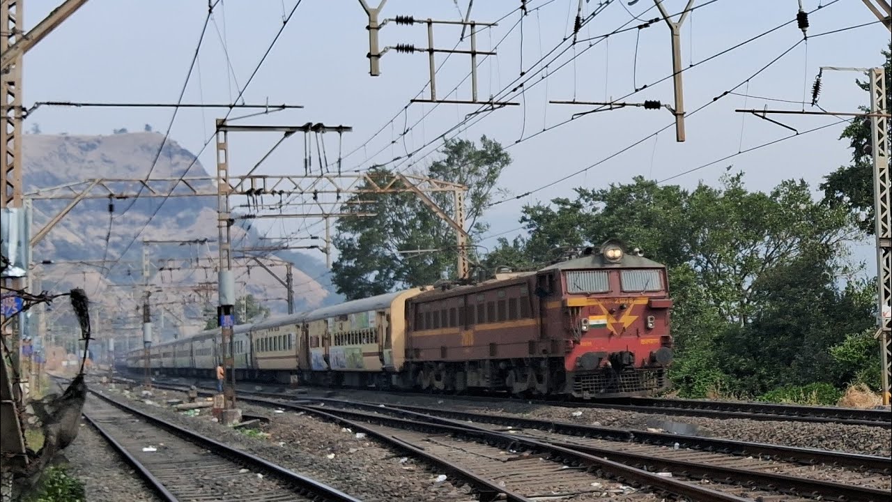 WCAM2 KYN with 11029 Mumbai Kolhapur Koyna Express. Monkey Hill. Indian ...